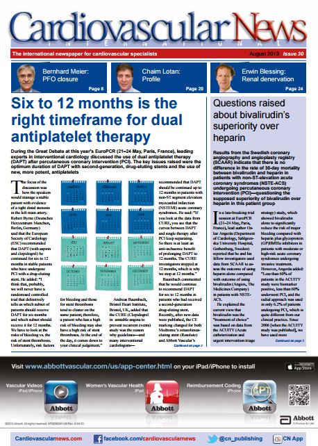Cardiovascular News issue 30 - August 2013 - Cardiovascular News